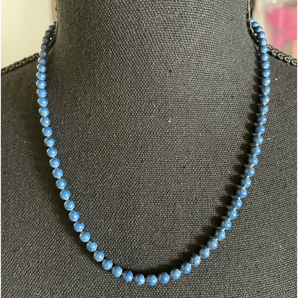 Source Unknown | Jewelry | Vintage Lapis Blue Bead Necklace | Poshmark